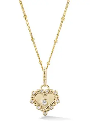 ORLY MARCEL Diamond Heart Pendant Necklace - Yellow Gold