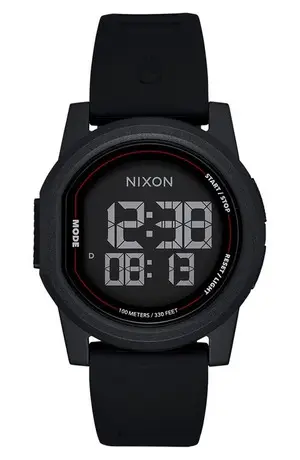 Nixon Disk Digital Silicone Strap Watch
