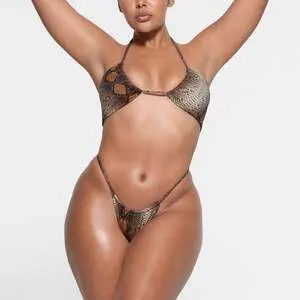 SKIMS Signature String Bikini Bottom Desert Snake Print