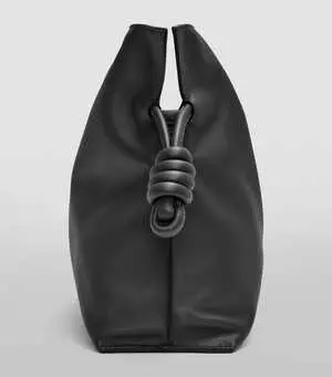 Loewe Leather Flamenco Purse Bag - Black