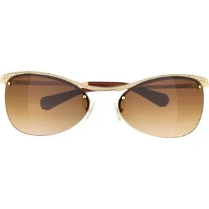 SWAROVSKI 63mm Irregular Sunglasses - Gold