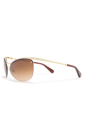 SWAROVSKI 63mm Irregular Sunglasses - Gold