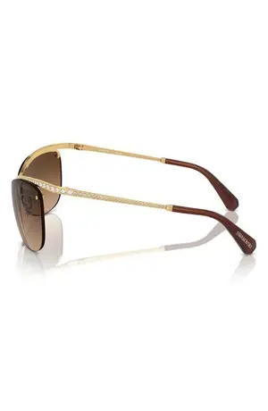 SWAROVSKI 63mm Irregular Sunglasses - Gold