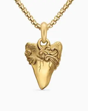 David Yurman Waves Shark Tooth 18k Yellow Gold Amulet - All 18k Yellow Gold