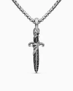 David Yurman Waves Dagger Amulet With Black Diamonds - Black Diamond