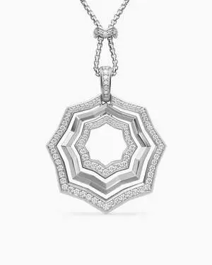 David Yurman Sterling Silver Zig Zag Stax™ Pendant Necklace With Diamonds - Diamond