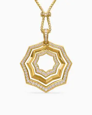 David Yurman 18k Yellow Gold Zig Zag Stax™ Pendant Necklace - Diamond
