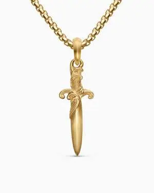 David Yurman David Yurman Waves Dagger Amulet In 18K Yellow Gold All 18k Yellow Gold