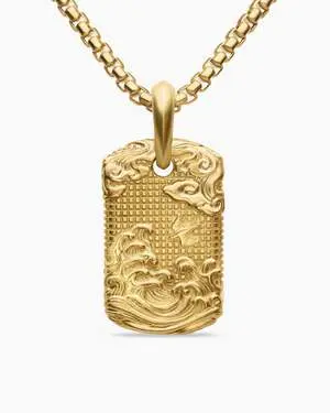 David Yurman Waves 18k Yellow Gold Tag