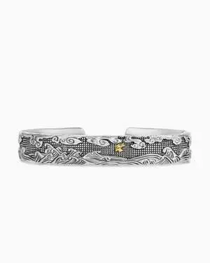 David Yurman Waves Cuff Bracelet - Sterling Silver/18k Yellow Gold