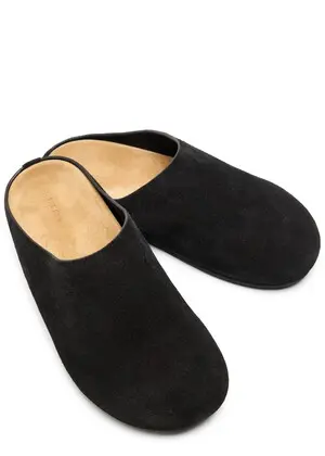 THE ROW Hugo Suede Mules - Black