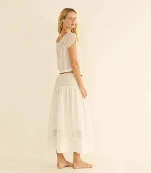 DÔEN Greta Lace Top - Salt