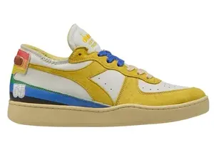 DIADORA Mi Basket Row Cut Denver Sneakers - White/yellow/rainbow