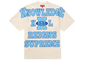 Supreme Overprint Knowledge Short Sleeve Top Stone - Cream