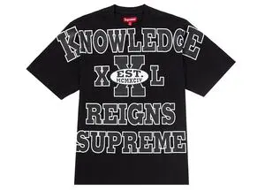 Supreme Overprint Knowledge Short Sleeve Top - Black