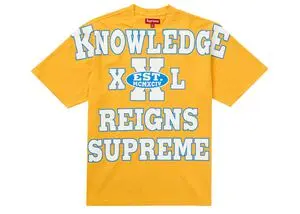 Supreme Overprint Knowledge Short Sleeve Top - Gold