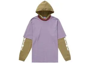 Supreme Layered Hooded Long Sleeve Top