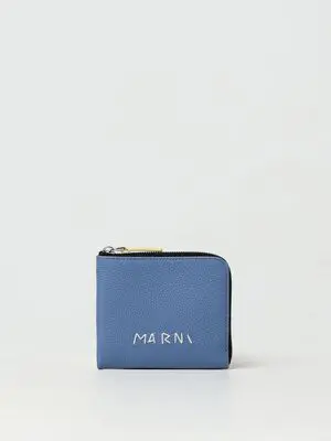 Marni Wallet Men Gnawed Blue