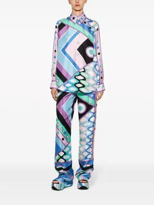 Emilio Pucci Vivara-print Silk Shirt - Blue