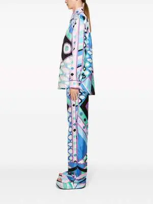 Emilio Pucci Vivara-print Silk Shirt - Blue