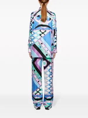 Emilio Pucci Vivara-print Silk Shirt - Blue