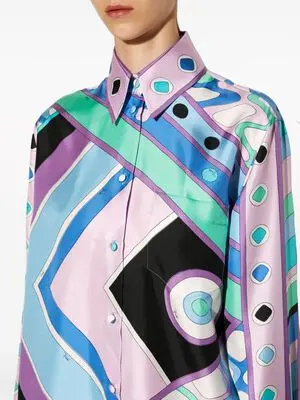 Emilio Pucci Vivara-print Silk Shirt - Blue