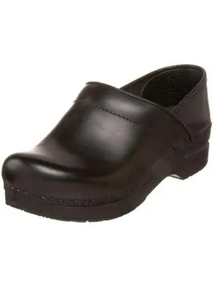 Dansko Wide Pro Cabrio Womens Leather Work Shoe Clogs - Black