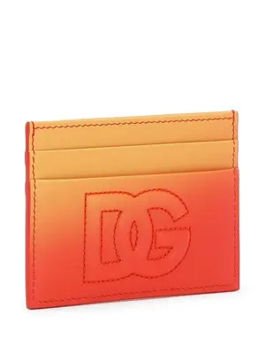 Dolce & Gabbana Dg Logo Leather Card Holder - Orange
