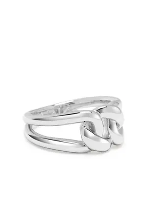 NIALAYA JEWELRY Logo-engraved Knotted Ring - Silver