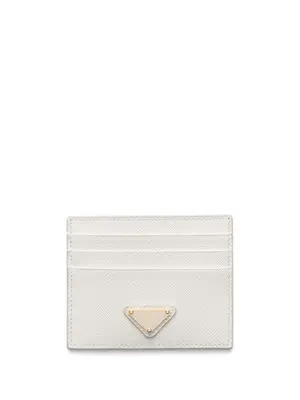 Prada Triangle-logo Leather Cardholder - White