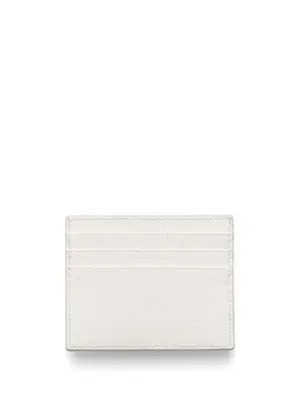 Prada Triangle-logo Leather Cardholder - White