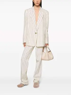 Stella McCartney Pinstriped Straight-leg Trousers - Neutrals