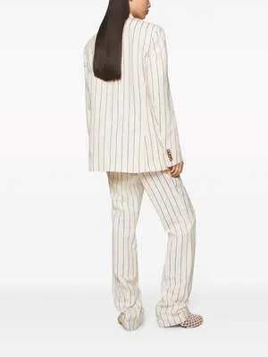 Stella McCartney Pinstriped Straight-leg Trousers - Neutrals
