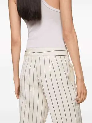 Stella McCartney Pinstriped Straight-leg Trousers - Neutrals