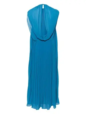 SEMICOUTURE Draped-shoulder Pleated Dress