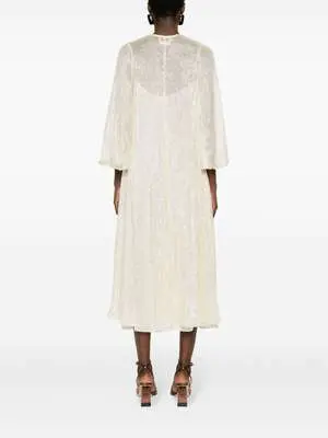 FORTE_FORTE Lurex Kaftan Maxi Dress - Neutrals