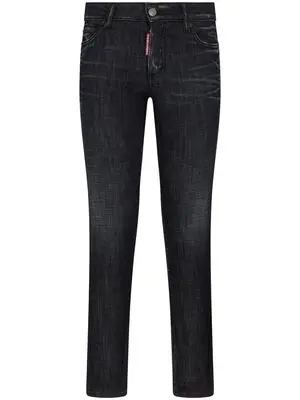 Dsquared2 Logo-patch Tapered Jeans - Black