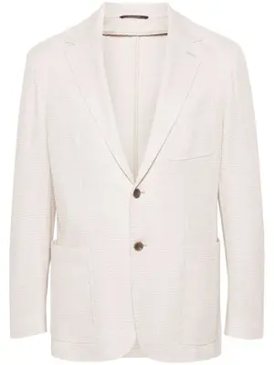 Canali Mélange-effect Single-breasted Blazer