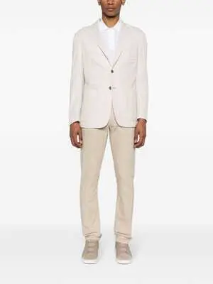 Canali Mélange-effect Single-breasted Blazer