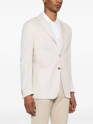 Canali Mélange-effect Single-breasted Blazer