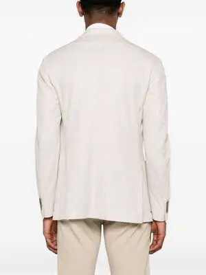 Canali Mélange-effect Single-breasted Blazer