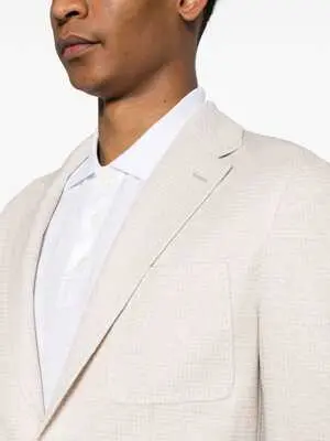 Canali Mélange-effect Single-breasted Blazer