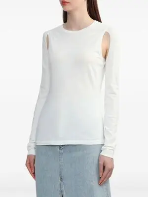 Helmut Lang Cut-out Fine-knit Jumper - White
