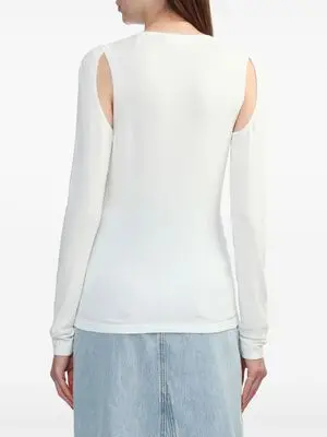 Helmut Lang Cut-out Fine-knit Jumper - White