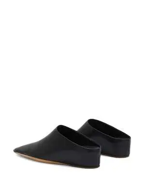 JIL SANDER Square-toe Leather Mules - Black