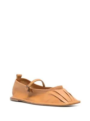 Hereu Dansa Pleated Slippers - Brown