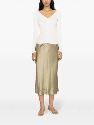 N°21 Picot-trim Fine-ribbed Cardigan