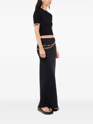 Rabanne Charm-trim Cropped T-shirt - Black