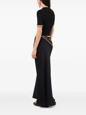 Rabanne Charm-trim Cropped T-shirt - Black