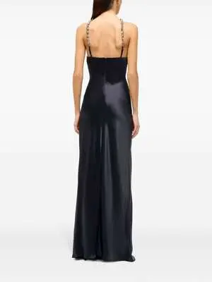 Staud Cadence Satin Maxi Dress - Blue